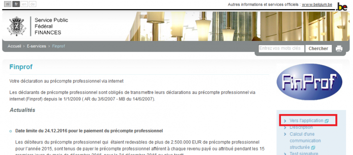 Accès et authentification à FinProf